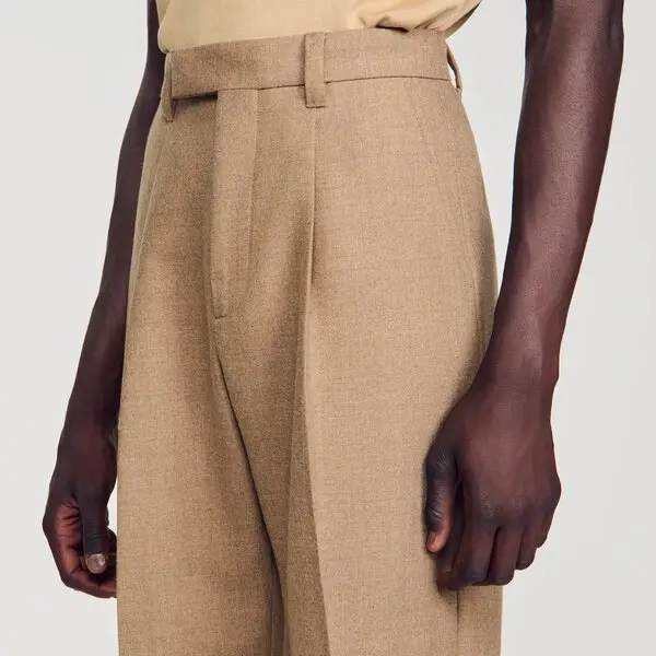 Sandro Wide-leg Wool Suit Trousers