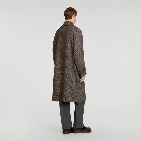 Sandro Check Wool Coat