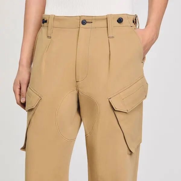 Sandro Cotton Military Cargo Trousers