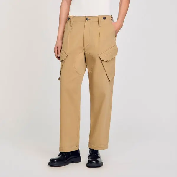 Sandro Cotton Military Cargo Trousers