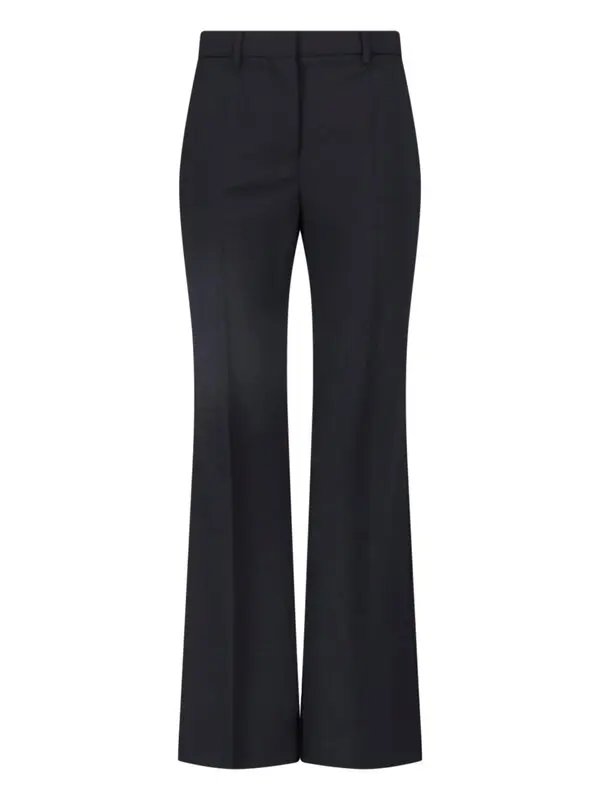 Sportmax Flared Virgin Wool Pants - Black