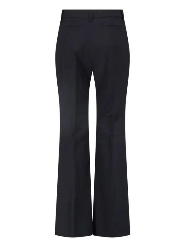 Sportmax Flared Virgin Wool Pants - Black