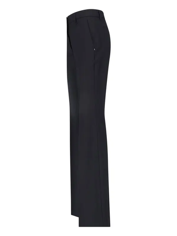 Sportmax Flared Virgin Wool Pants - Black