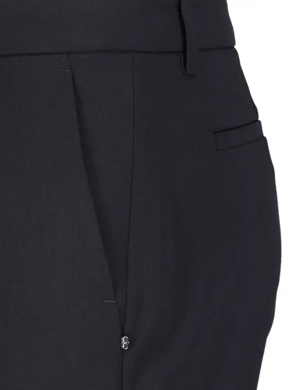 Sportmax Flared Virgin Wool Pants - Black