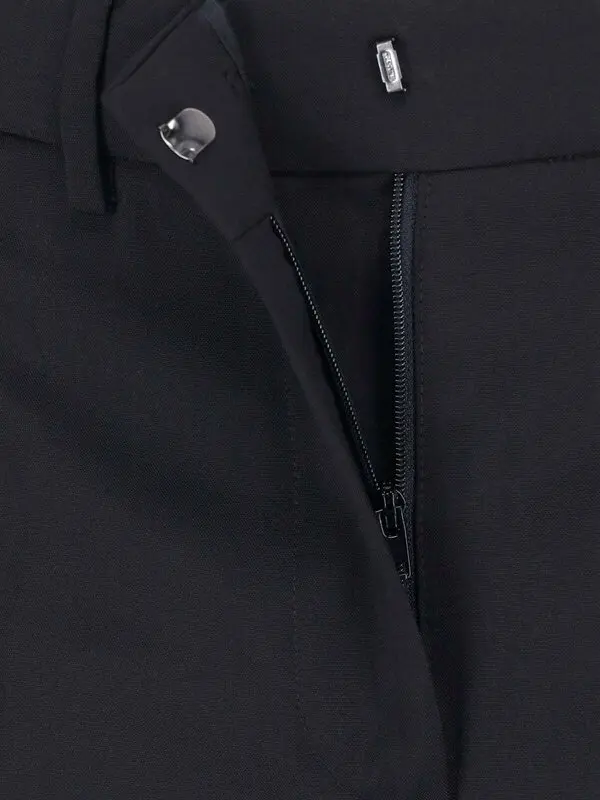 Sportmax Flared Virgin Wool Pants - Black