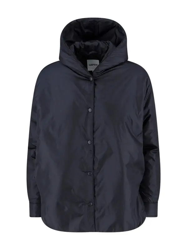 Aspesi Beth" Jacket With Hood And Button Closure - Black