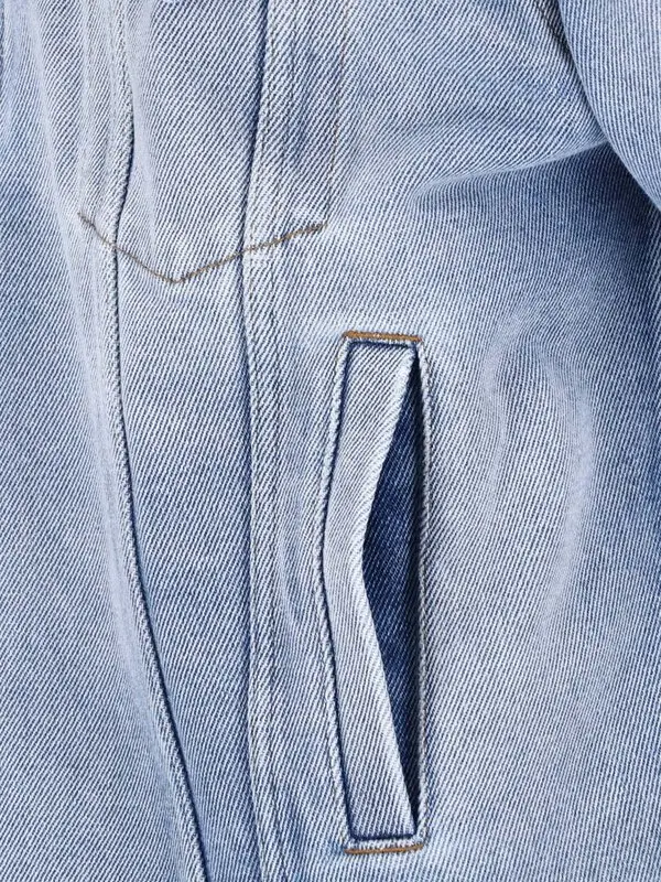 Miu Miu Cotton Denim Jacket With Suede Collar