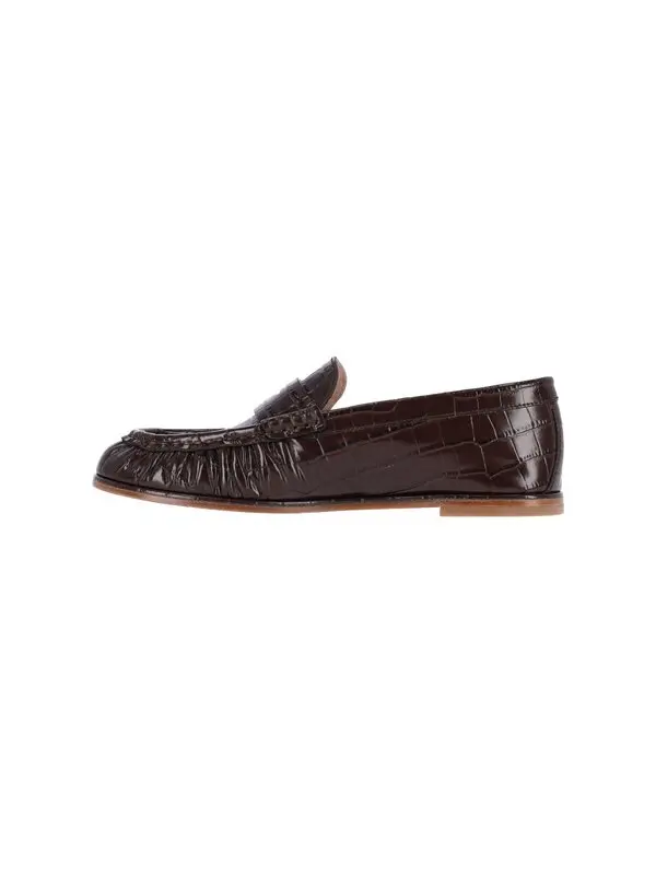 STUART WEITZMAN Spencer Loafers Crocodile Effect