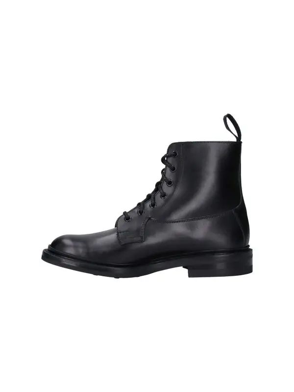 TRICKER'S Leather Lace-up Ankle Boots - Black