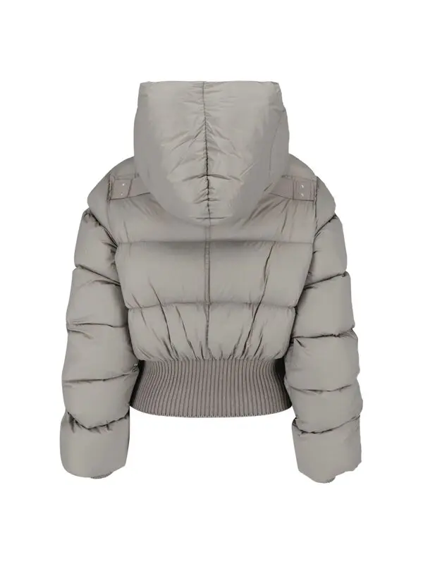 Rick Owens Cropped Hooded Down Jacket - Gray