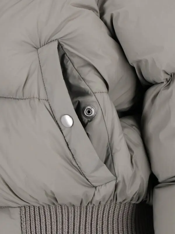 Rick Owens Cropped Hooded Down Jacket - Gray