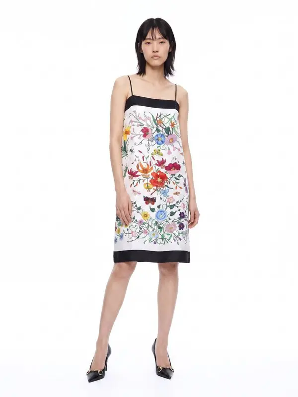 Gucci Printed Silk Twill Midi Dress - Multi