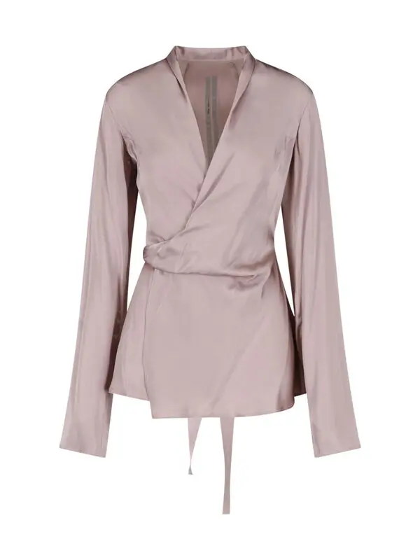 Rick Owens Charmeuse Wrap Top