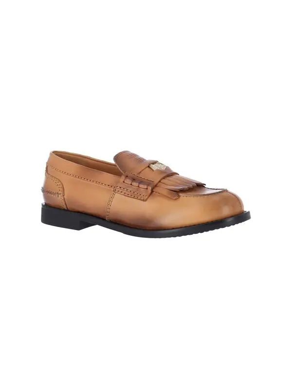 Miu Miu Penny Loafers With Fringe Detailing