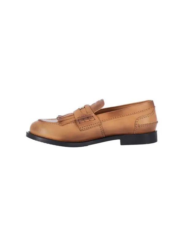 Miu Miu Penny Loafers With Fringe Detailing