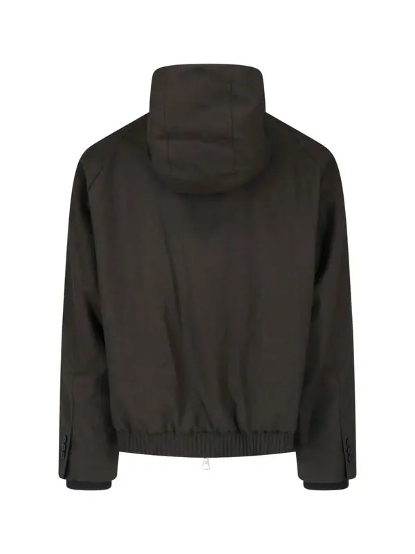 Sacai Wool Zip-up Hooded Sweatshirt