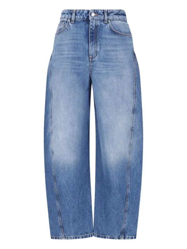 Givenchy Wide Leg Cocoon Jeans - Light Blue