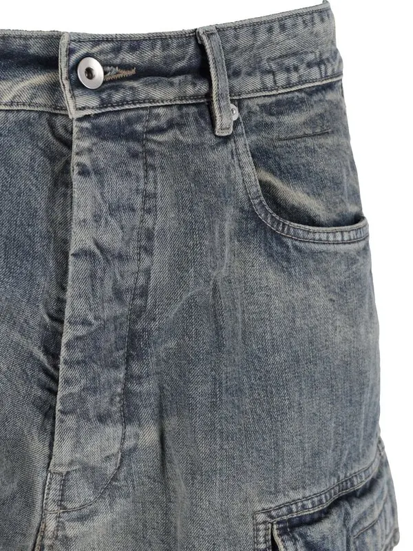 Rick Owens Double Cargo" Wide Jeans - Blue