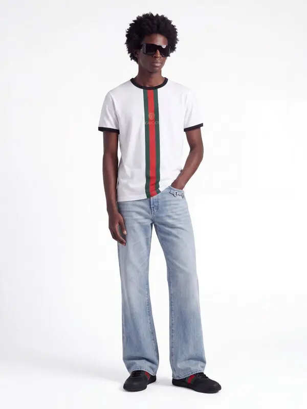Gucci Morsetto" Bootcut Jeans - Light Blue
