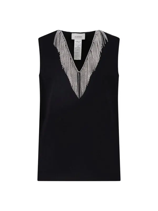 Sportmax Embellished V-neck Sleeveless Top
