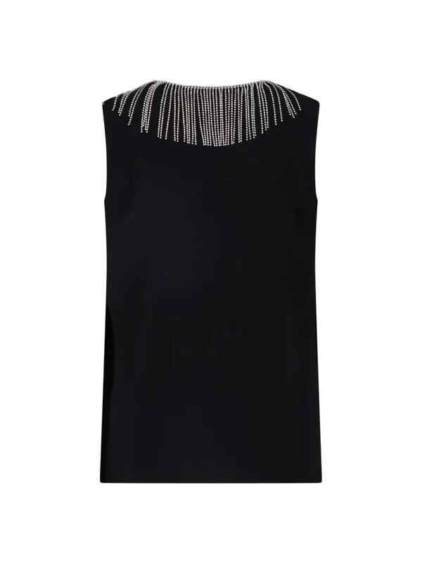 Sportmax Embellished V-neck Sleeveless Top