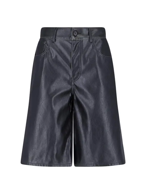 MAISON MARGIELA Faux Leather Belted Shorts