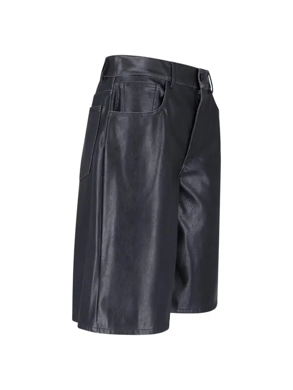 MAISON MARGIELA Faux Leather Belted Shorts