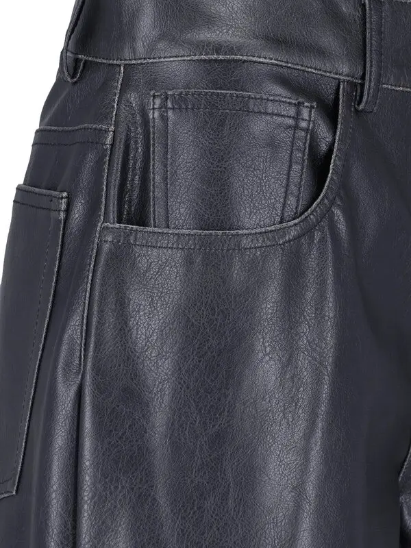 MAISON MARGIELA Faux Leather Belted Shorts