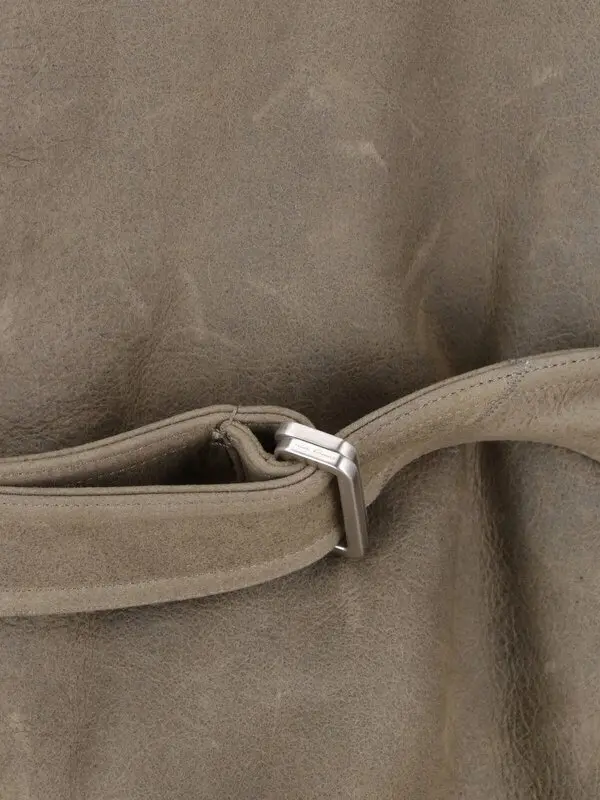 Rick Owens Cropped Leather Flight Jacket - Gray