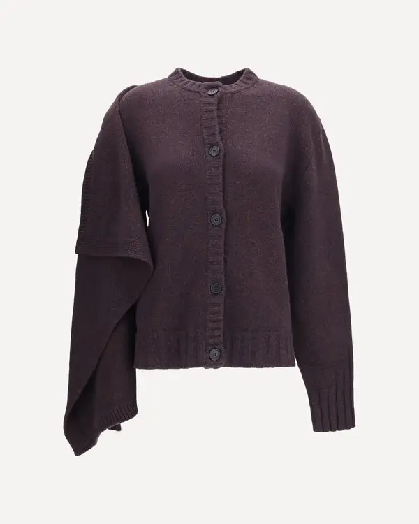 Attico Crewneck Cardigan - Brown