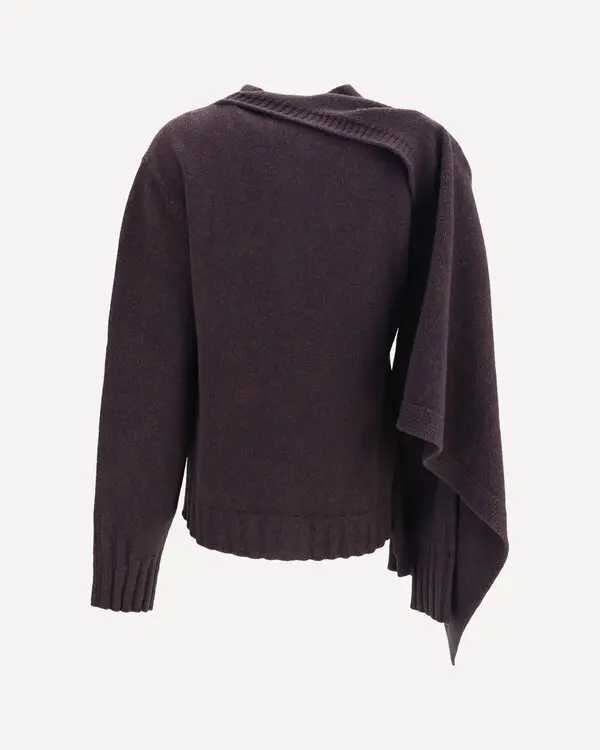 Attico Crewneck Cardigan - Brown