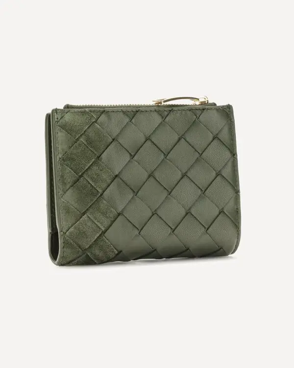 Bottega Veneta Bifold Intrecciato Wallet - Green