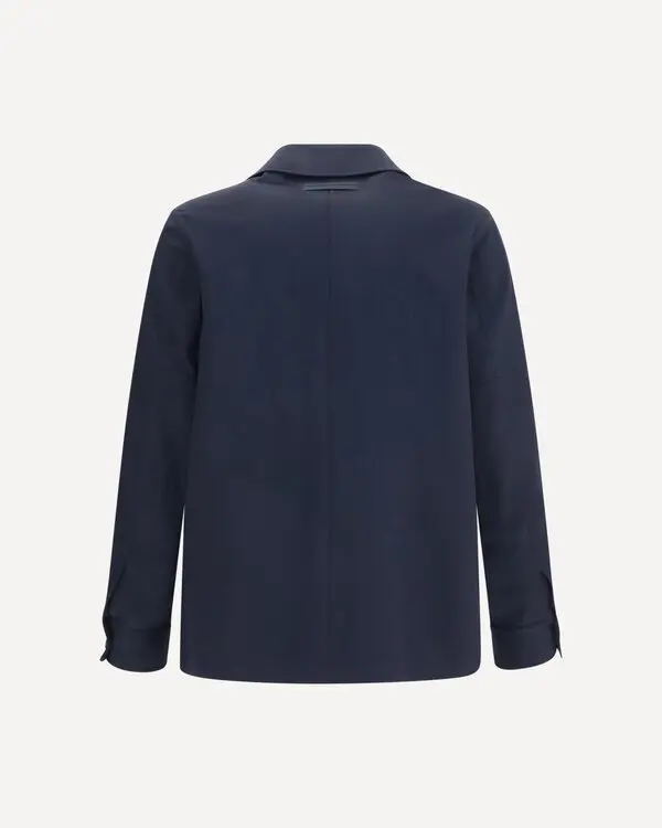 Zegna Cashmere Jacket With Classic Collar - Blue