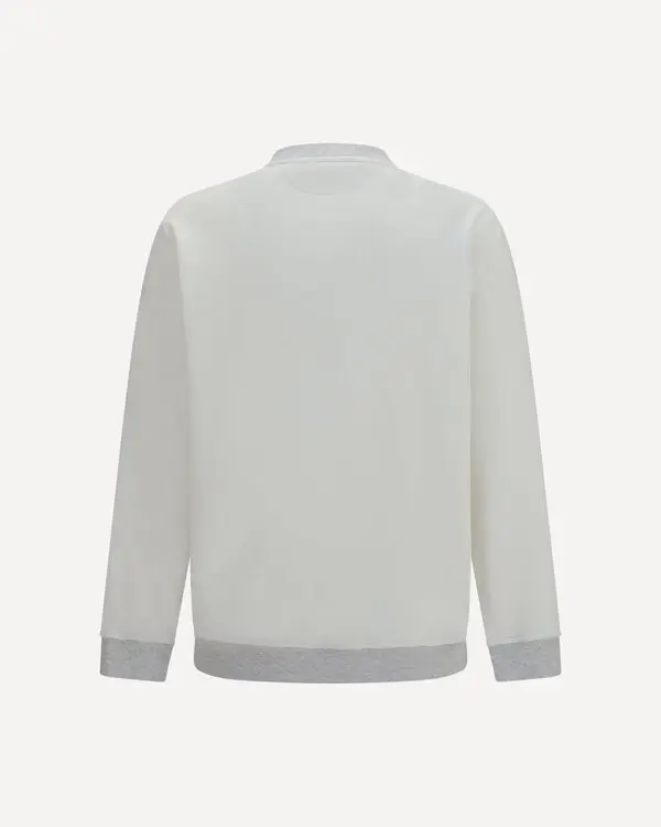 Brunello Cucinelli Cotton Sweatshirt With Embroidery Mae - White