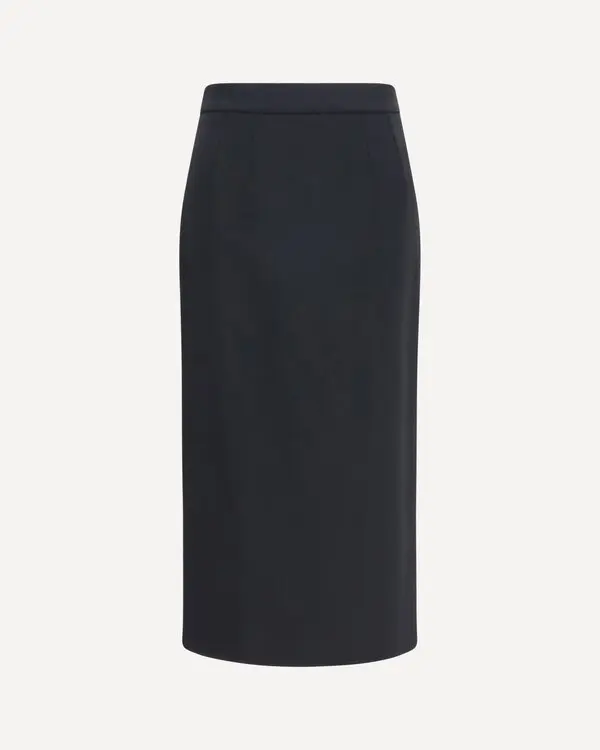 Dolce & Gabbana Stretch Wool Pencil Skirt - Black