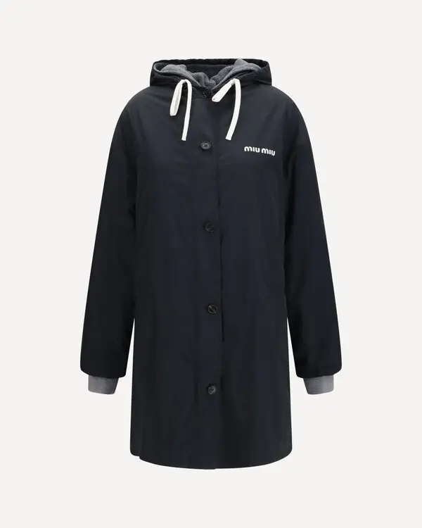 Miu Miu Panama And Fleece Single-breasted Peacoat