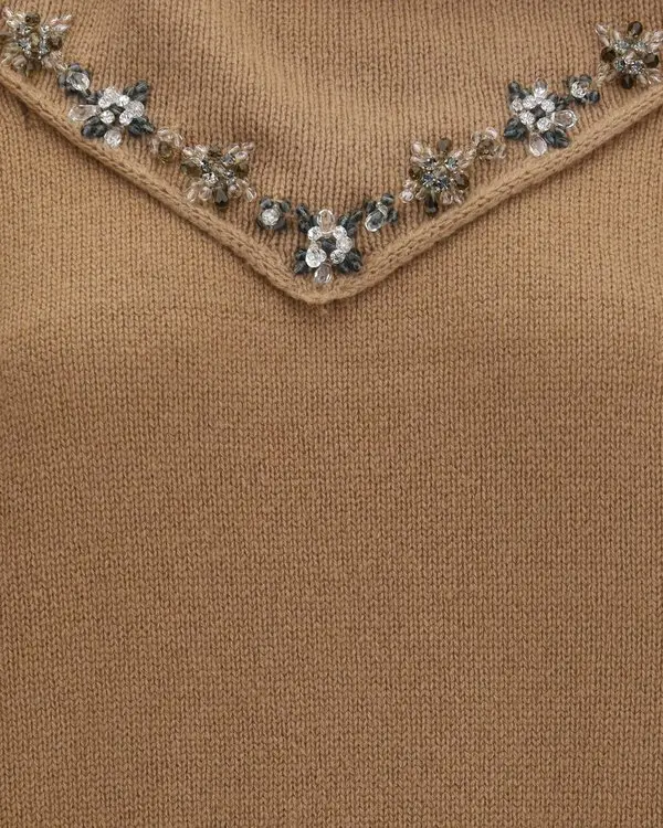 Prada Cashmere Sweater With Jewel Scarf