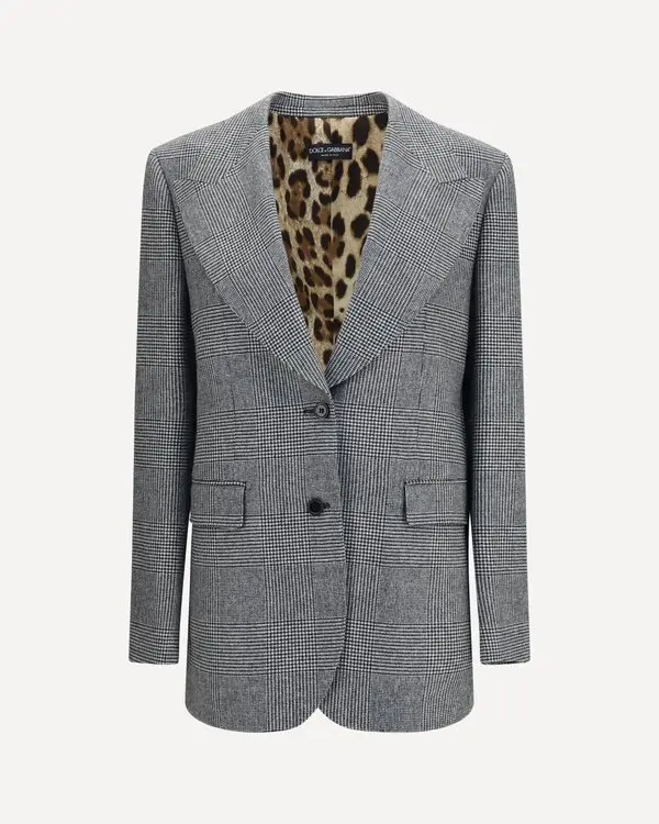 Dolce & Gabbana Prince Of Wales Single Breasted Blazer