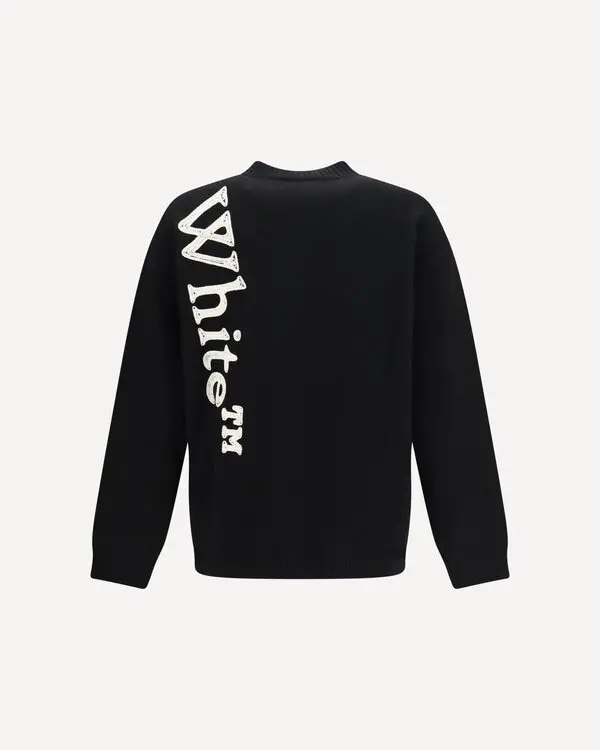 Off-White Vertical Bookish Logo Knit Crewneck