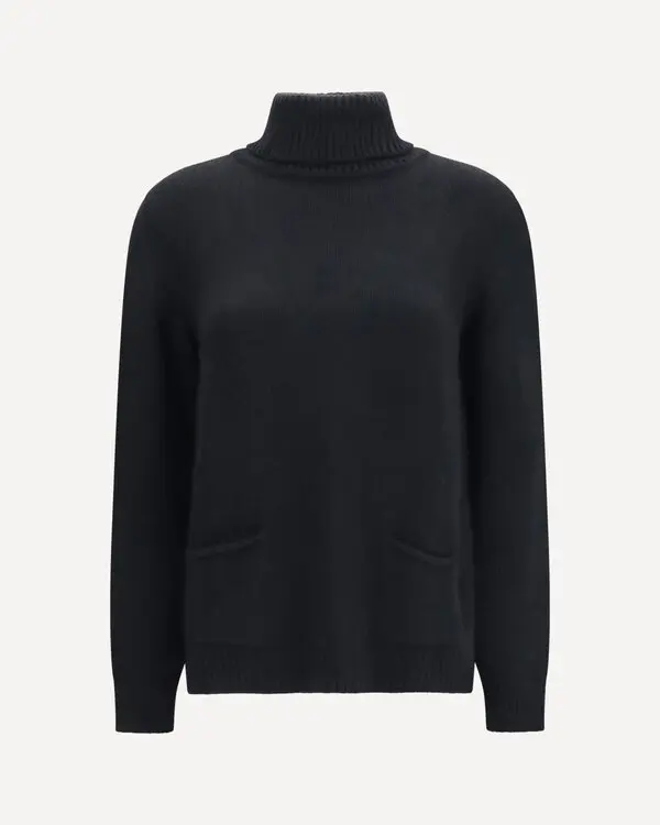 ELLA High Neck Sweater With Patch Pockets