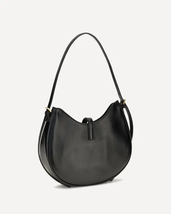 Versace Small Emblème Hobo Lambskin Shoulder Bag - Black