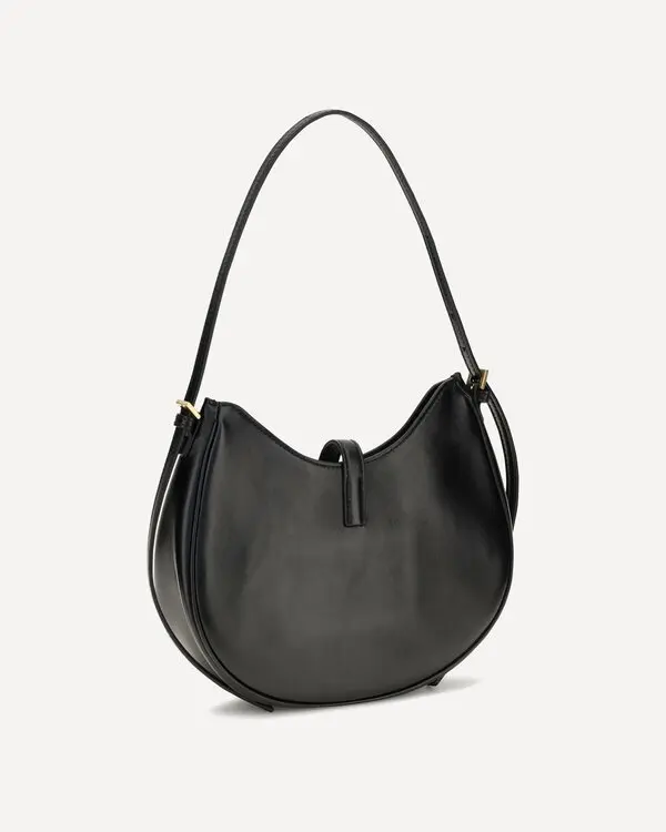 Versace Small Emblème Hobo Lambskin Shoulder Bag - Black
