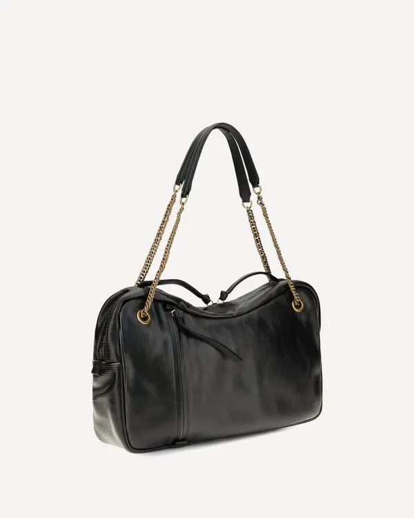 VIVIENNE WESTWOOD Large Dolce Textured Leather Shoulder Bag