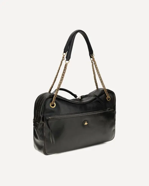 VIVIENNE WESTWOOD Large Dolce Textured Leather Shoulder Bag