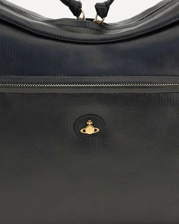 VIVIENNE WESTWOOD Large Dolce Textured Leather Shoulder Bag