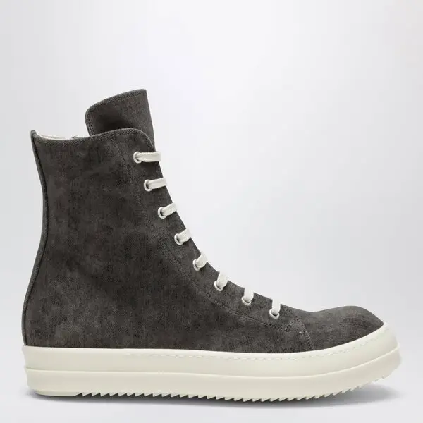 Rick Owens Velvet-effect High-top Sneakers - Cream