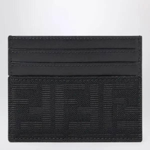 Fendi Ff Zucca Jacquard And Leather Card Holder