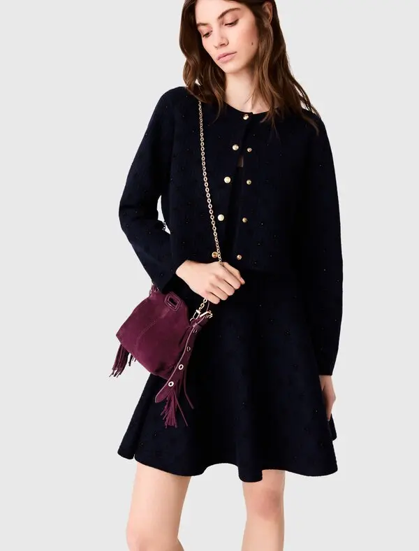 Maje Miss M Micro Suede Bag