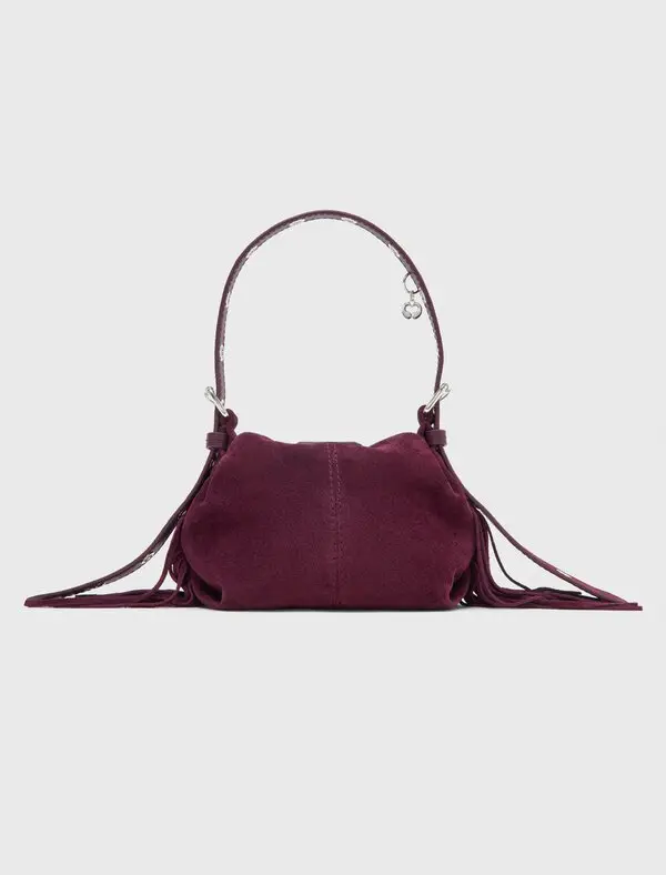Maje Miss M Micro Suede Bag - Eggplant