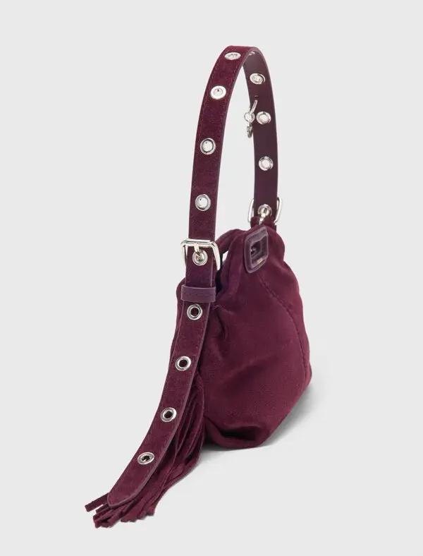 Maje Miss M Micro Suede Bag - Eggplant